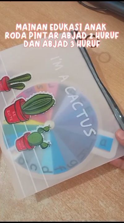 Roda pintar abjad roda baca huruf produk edukasi calistung anak PAUD TK ...