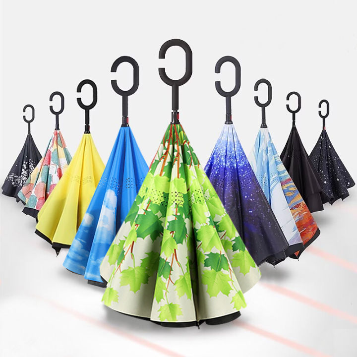 Double Layer Standalone Car Umbrella Rain And Sun Protection Hand-Free ...