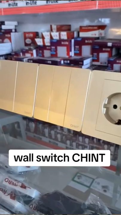 Saklar dan stop kontak CHINT switch socket warna emas/gold | Lazada ...