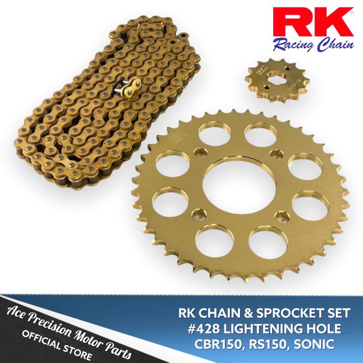 RK Chain & Sprocket Set CBR150/RS150/Sonic Gold Plated | Lazada PH