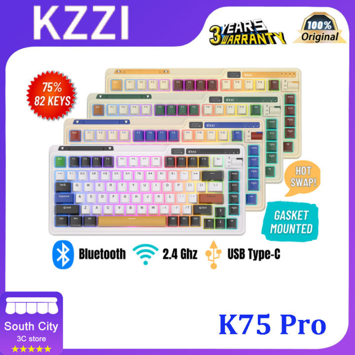 KZZI K75 Pro Hot Swappable BT Wireless RGB Mechanical Gaming Keyboard ... KZZI K75 Pro Hot Swappable BT Wireless RGB Mechanical Gaming Keyboard ...