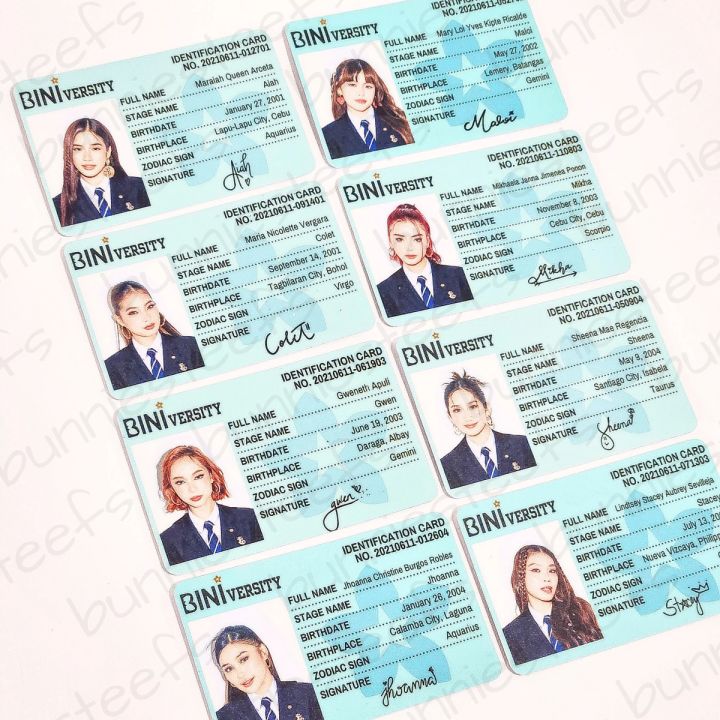 BINI PHOTOCARD ID - BINI FANMADE ID - FRONT PHOTO ONLY (1PC ONLY ...