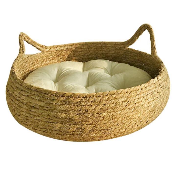 Rattan Cat Nest Can Be Disassembled and Washed Straw Cool Ne | Lazada PH