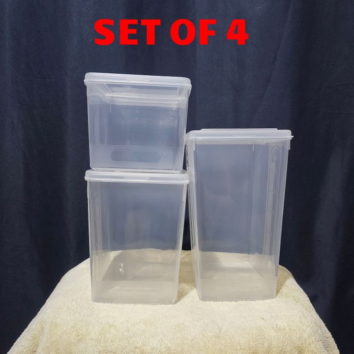 (SET OF 4) FOOD STORAGE KLIPTOP CONTAINER FOR CEREAL, MILK TEA POWDER ...