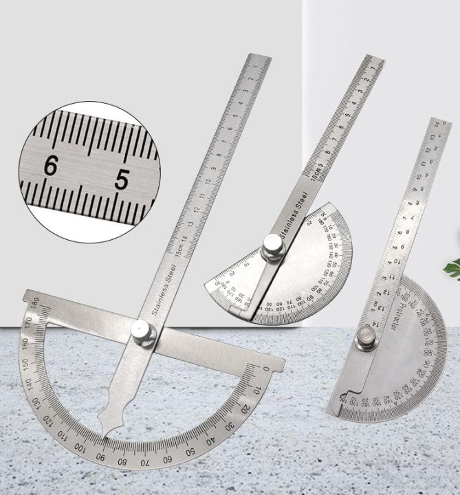 180 Degree Stainless Steel Angle Finder Goniometer Protractors ...
