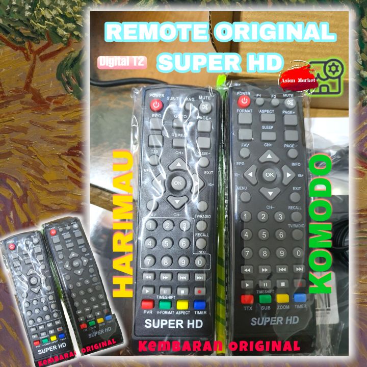 Remote ORIGINAL STB Super HD 168 GOL T2 Komodo Harimau Kijang Remot Superhd TANPA PROGRAM ...