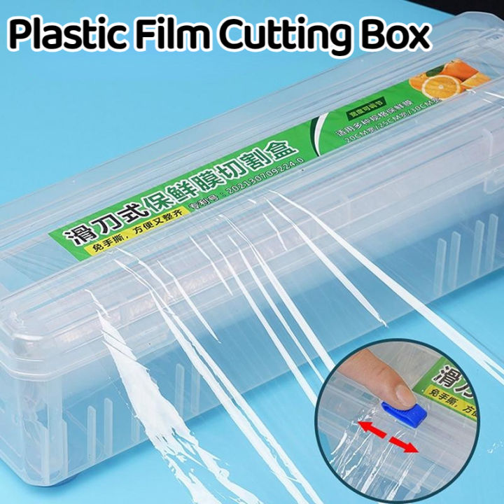 Refillable Food Cling Film/Wrap Cutting Box Kitchen Sliding Knife ...