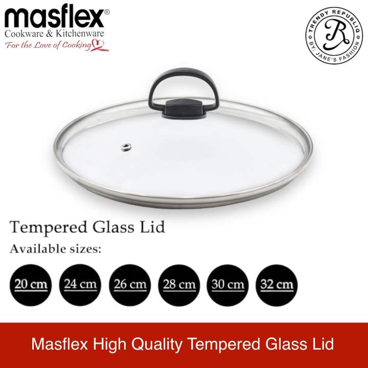 Masflex 20 cm to 32 cm Tempered Glass Lid Cover for Frying Pan and ...