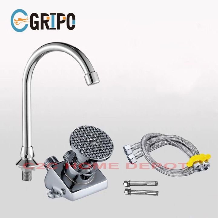 GRIPO High End stainless Full Set Hands-Free Foot Pedal Faucet hospital ...