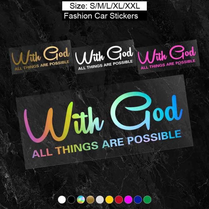 WITH GOD ALL THINGS ARE POSSIBLE Car Sticker, Car Styling Decal Classic ...