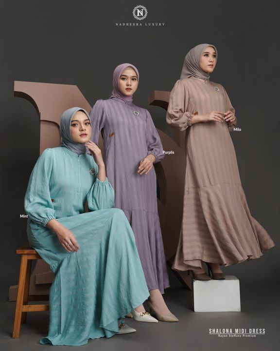 SHALONA MIDI DRESS Nadheera Luxury | Lazada Indonesia