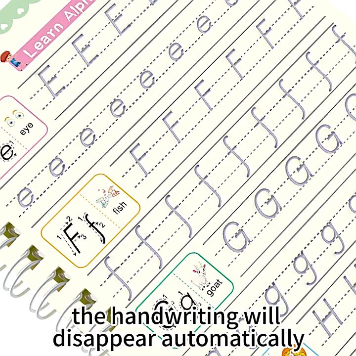 Magic Ink Practice Copybook Reusable Grooved Handwriting Tracing Book ...