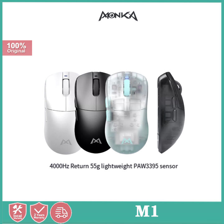 Monka M1 wireless three mode game mouse 2.4g Bluetooth 4kHz wired video ...
