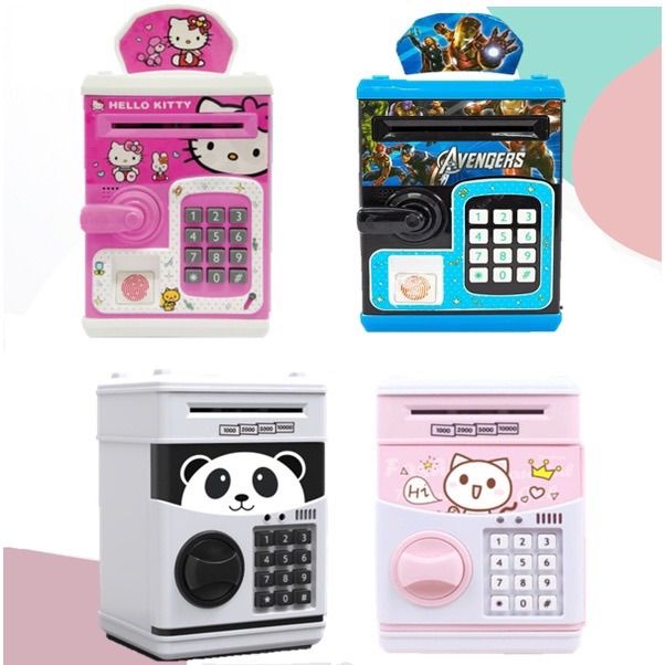 Mini Cartoon ATM Saving Box Money Bank Tabung ATM - with Password ...