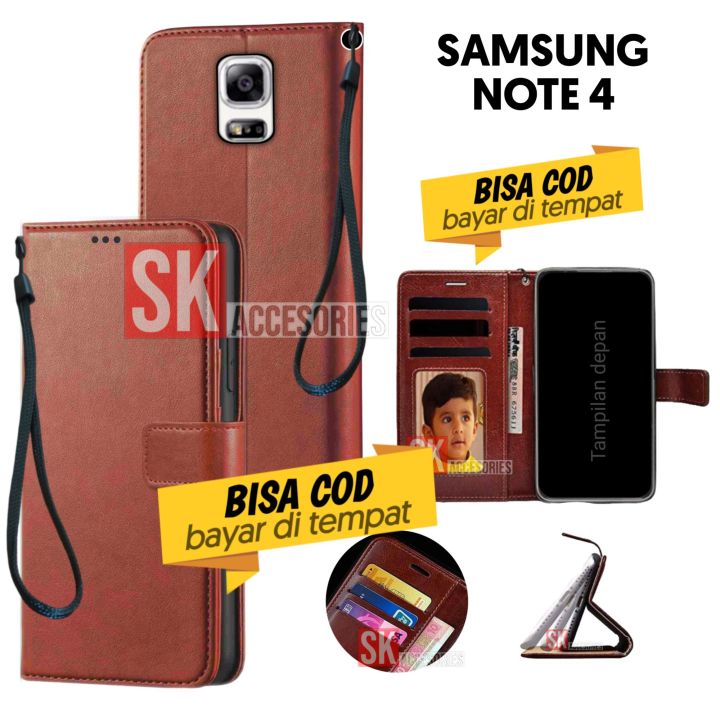 CASING SAMSUNG NOTE 4 CASE DOMPET KULIT SAMSUNG Galaxy Note 4 HP FLIP ...