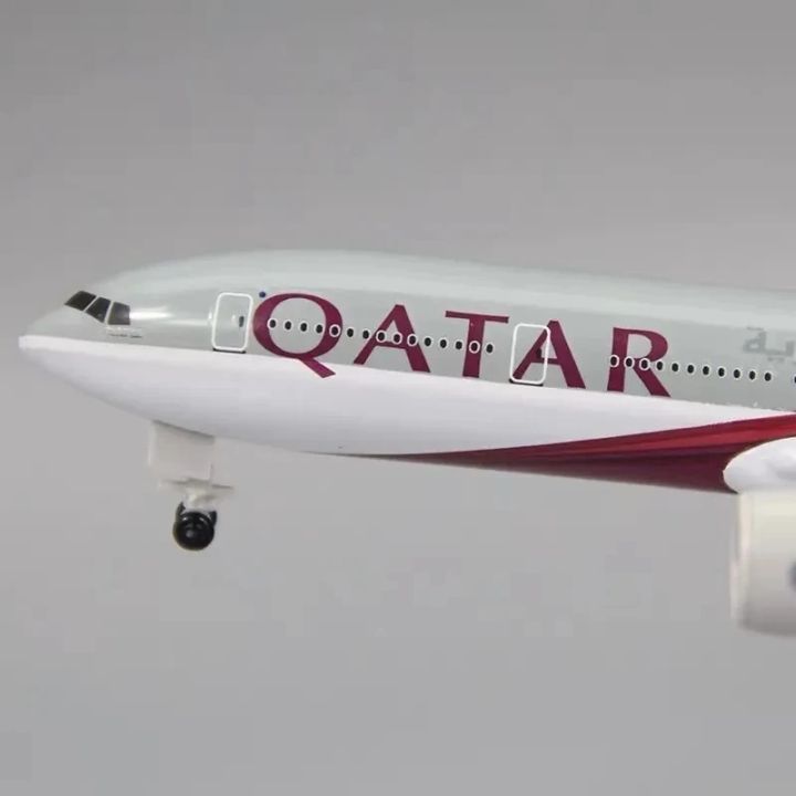 โมเดลเครื่องบินโลหะอัลลอยด์สำหรับสายการบิน qatar Boeing 777 B777 ...