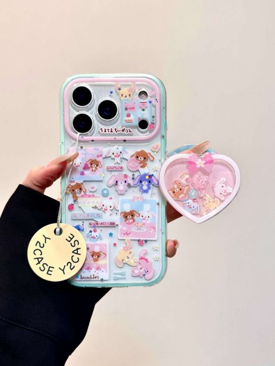 CANYU | เคสโทรศัพท์กระต่ายน่ารักสีชมพูและฟ้า แบบสองชั้นกันตก พร้อมที่ ...