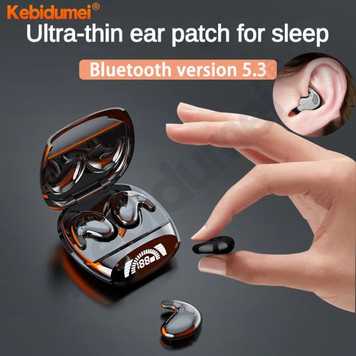 Kebidumei Sleep Invisible Earphones Blue-tooth 5.2 Wireless Headphones Dual Mic Noise Reduction ...