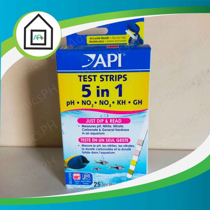 API 5 in 1 Test Strips (pH, Nitrate, Nitrite, KH and GH). For fresh and ...