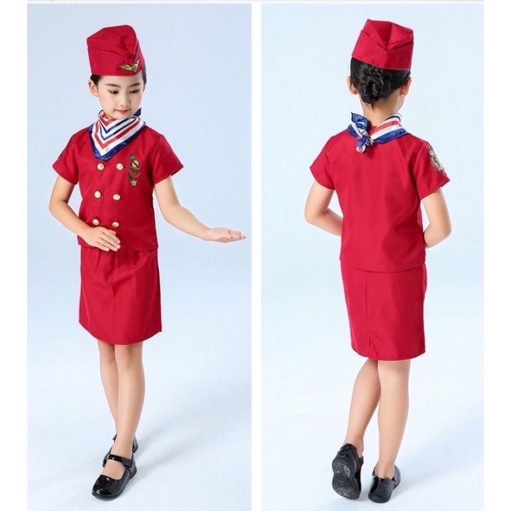Baju Pramugari Budak Flight Attendant Uniform For Kids Flight Cosplay ...