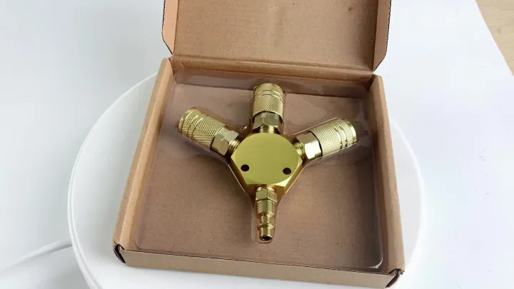 3-Way Air Splitter, 1/4 Inch NPT Hex Style Air Manifold with 3 Pieces ...