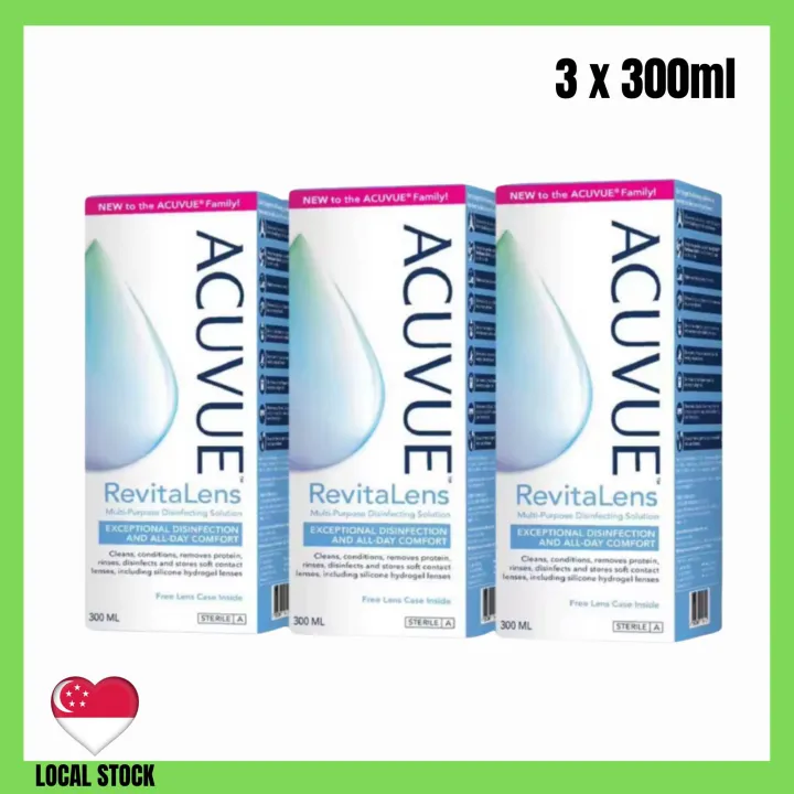 Acuvue RevitaLens Multi-purpose Disinfecting Solution 300ml x 3 (Triple ...