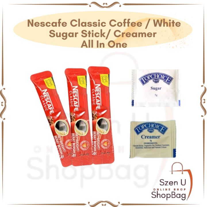 Nescafe Classic Coffee Sachet/White Sugar Stick/Creamer - All In One ...