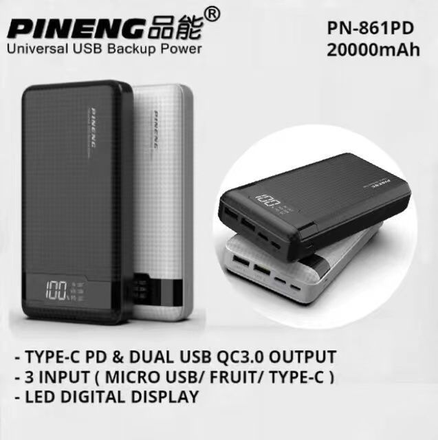 PINENG DISPLAY ORIGINAL POWER BANK 20000mah ⚡⚡PD 3.0 & QC 3.0⚡⚡ MODEL ...
