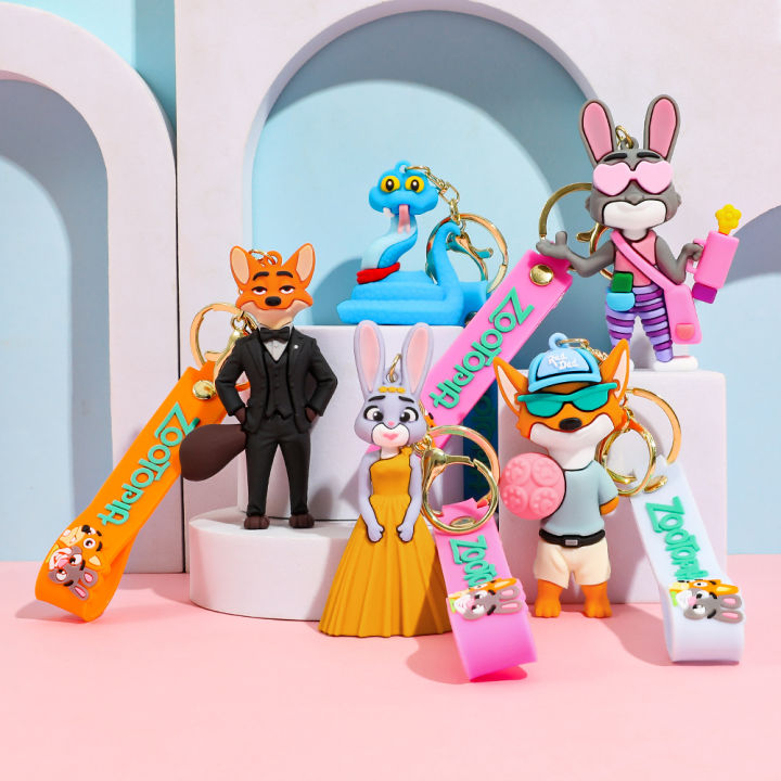 Sweet CP Zootopia 2 Keychain skirt Judy Hopps, Suit Nick Wilde, Gary ...