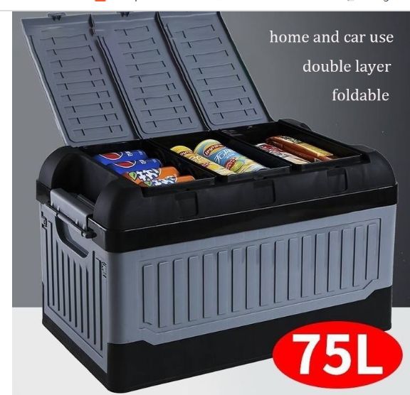 Car Trunk Organizer and Storage Box Collapsible Non-Slip Auto Cargo ...