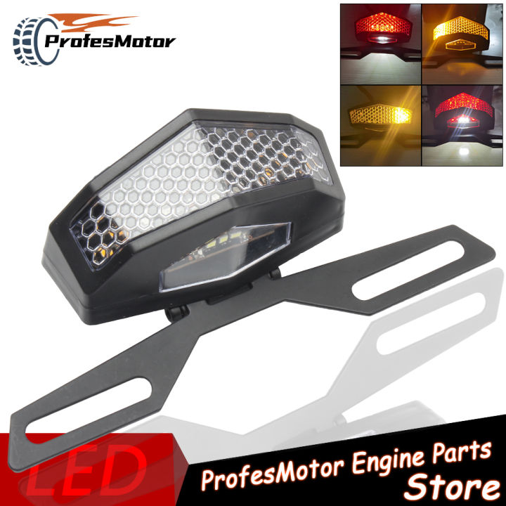 Motorcycle Tail Light LED Universal Brake Light Stop Turn Signal ...