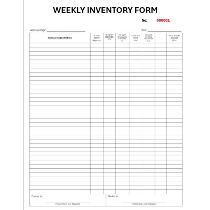 INVENTORY FORMS Generic only - Carbonized (MONTHLY INVENTORY, DAILY ...
