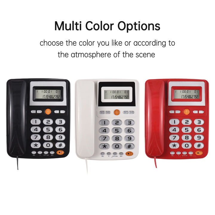Desktop Corded Landline Phone Big Button Corded Telephone for Elderly Seniors Phone with LCD ...