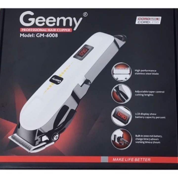 GM6008 Geemy Hair Clipper Rechargeable Hair r Men Beard Cutting Machine ...
