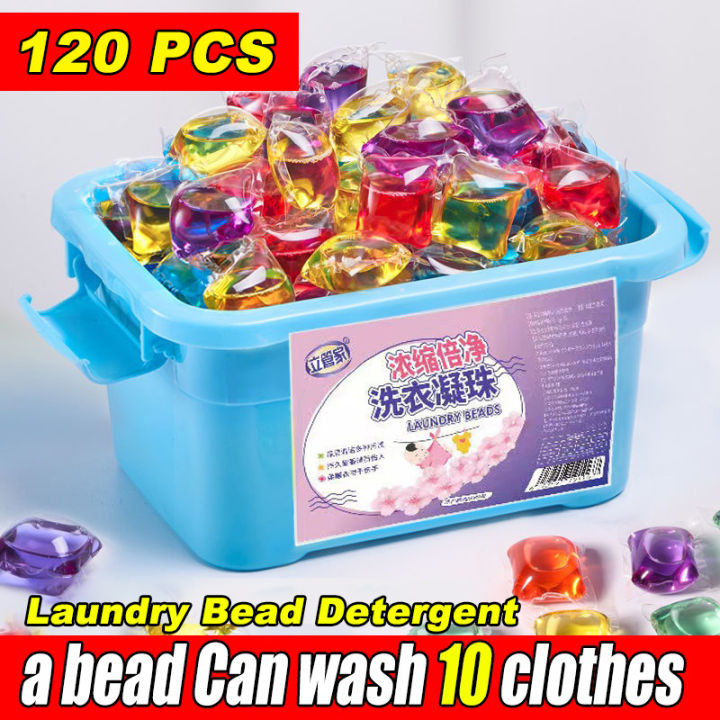 120pcs Laundry Beads Detergent Liquid Laundry Fragrance Beads Capsule ...
