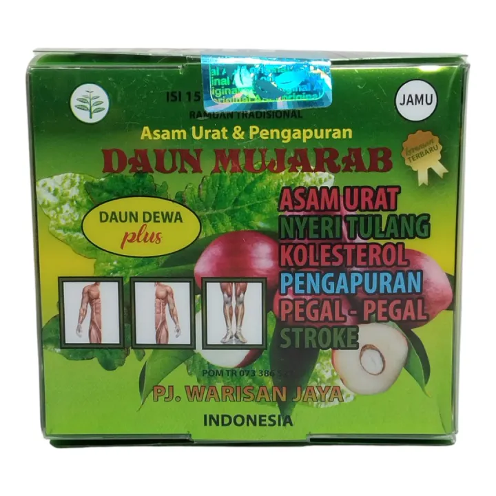 Jamu Daun Mujarab Serbuk Isi 15 Bungkus Jamu Asam Urat Obat Nyeri ...