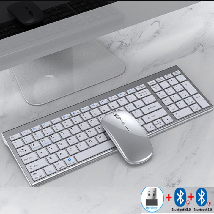 Jomaa Slim Rechargeable Bluetooth Keyboard and Mouse Set for Laptop ...