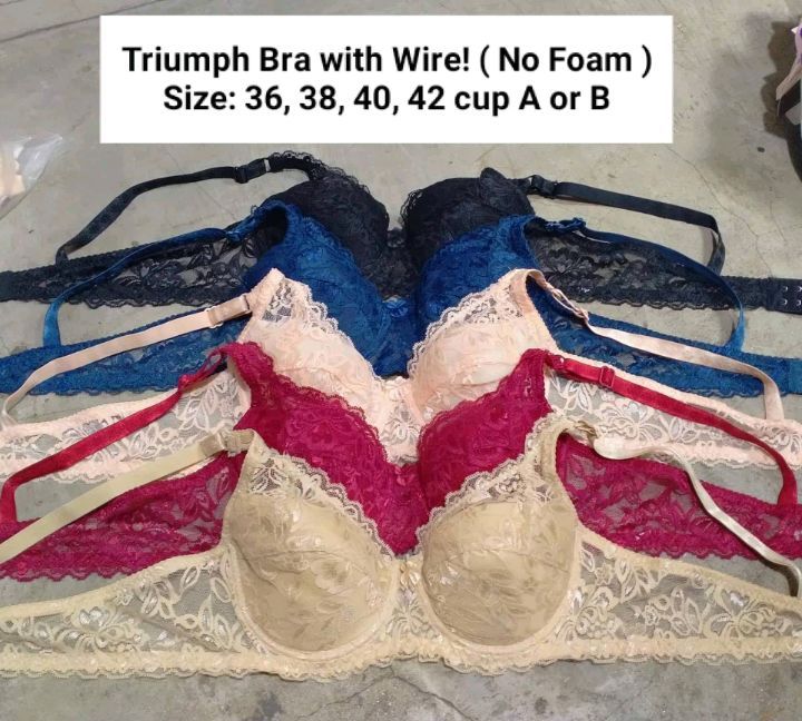 Triumph lace CASUAL BRA CUP( A, B ) no foam , with wire, lace bra ,size ...