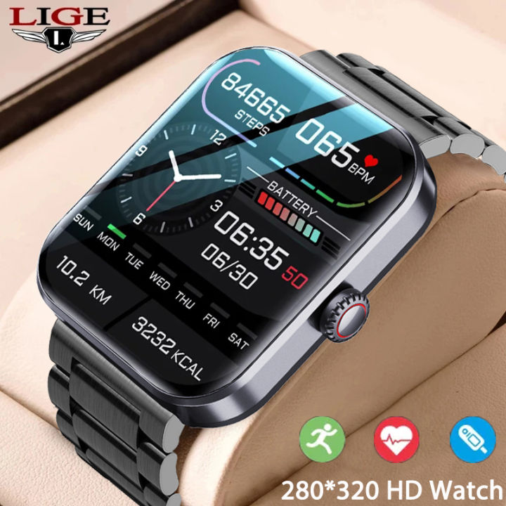LIGE Smart Watch Men 1.90 inch HD Screen Professional Sports Smart ...