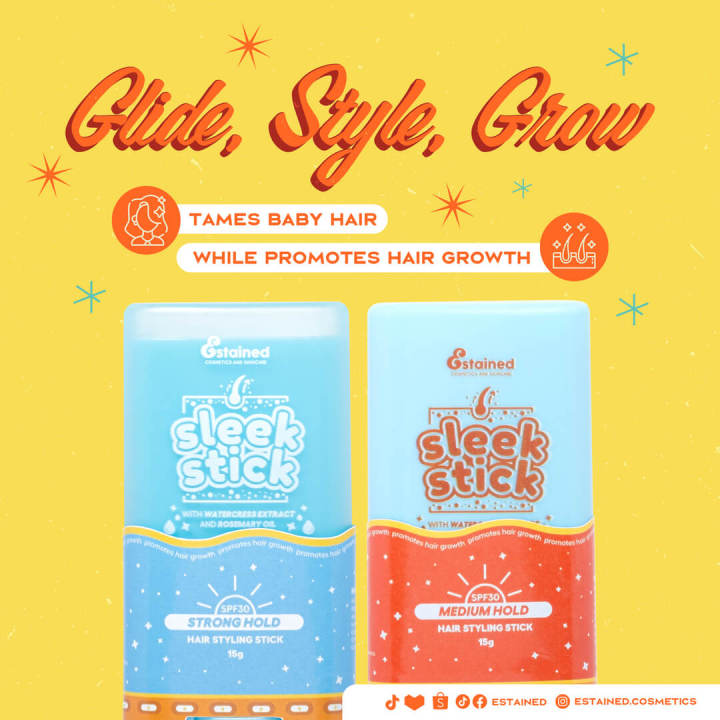 Original Estained Sleek Stick for Hair Easy Hair Styling Wax with Aloe ...