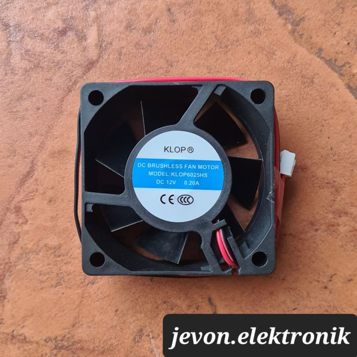 Klop Brushless Fan Motor DC 6x6 Klop6025HS 12V 0.2A Kipas 12 V 0.2 A ...