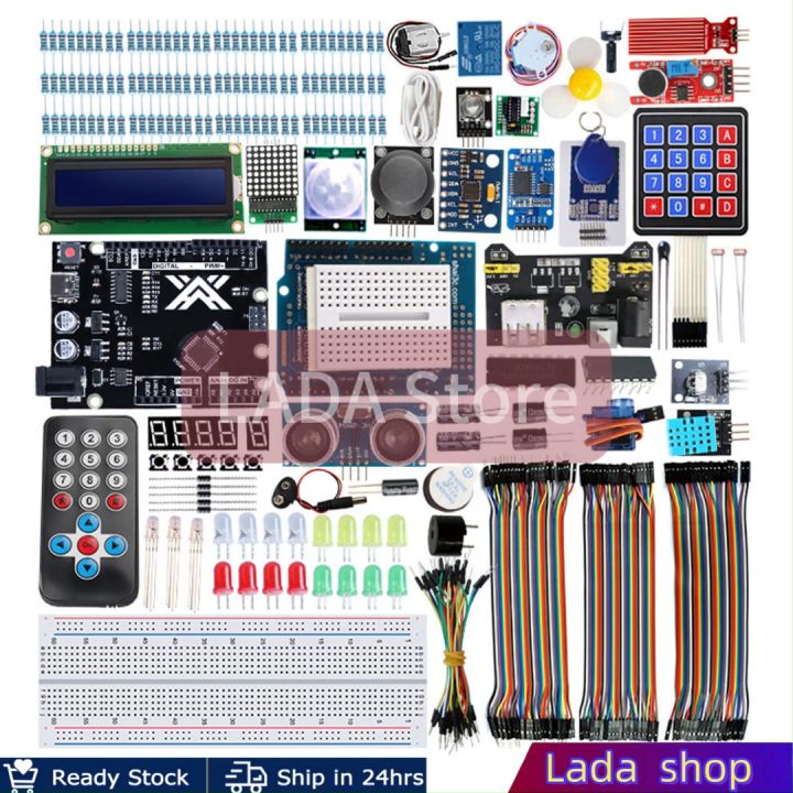 2023 Boxed Makerlab Upgraded Starter Kit for Uno R3 DIP with PDF Manual Lessons Compatible with ...