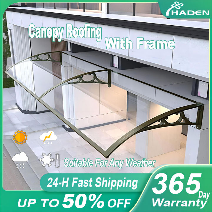 HADEN Canopy Roofing With Frame Bracket Retractable Roof Heavy-Duty ...