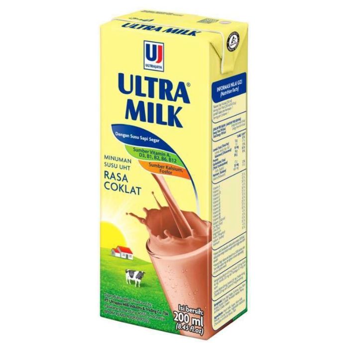 ultra milk uht 200 ml susu ultra varian coklat | Lazada Indonesia