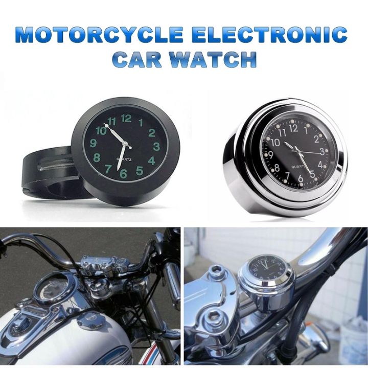 Universal 7/8 Waterproof Chrome Motorcycle Bike Handlebar Mount Quartz ...
