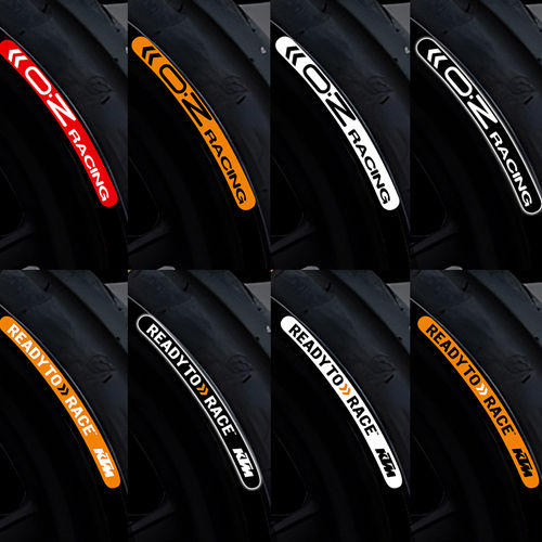4PCS KTM Wheel Stickers Reflective Ready to Race Waterproof Rim Stripe ...