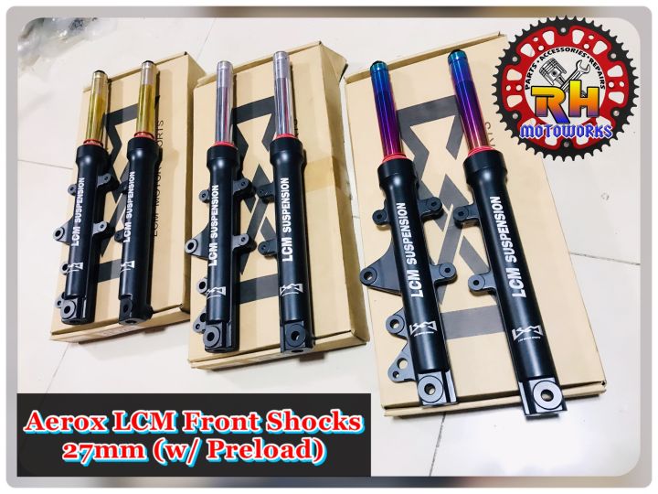 LCM Aerox Front Shocks (27mm) fits to Stock Tpost | Lazada PH