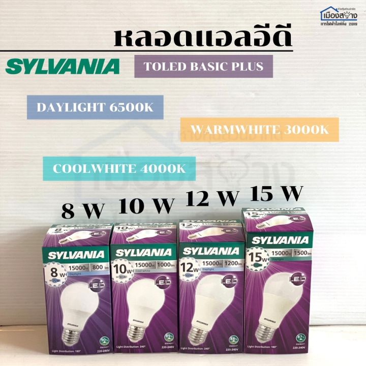 หลอดไฟ LED SYLVANIA ToLEDo Basic Plus มี 8w 10w 12w 15w มีให้เลือก 3แสง ...