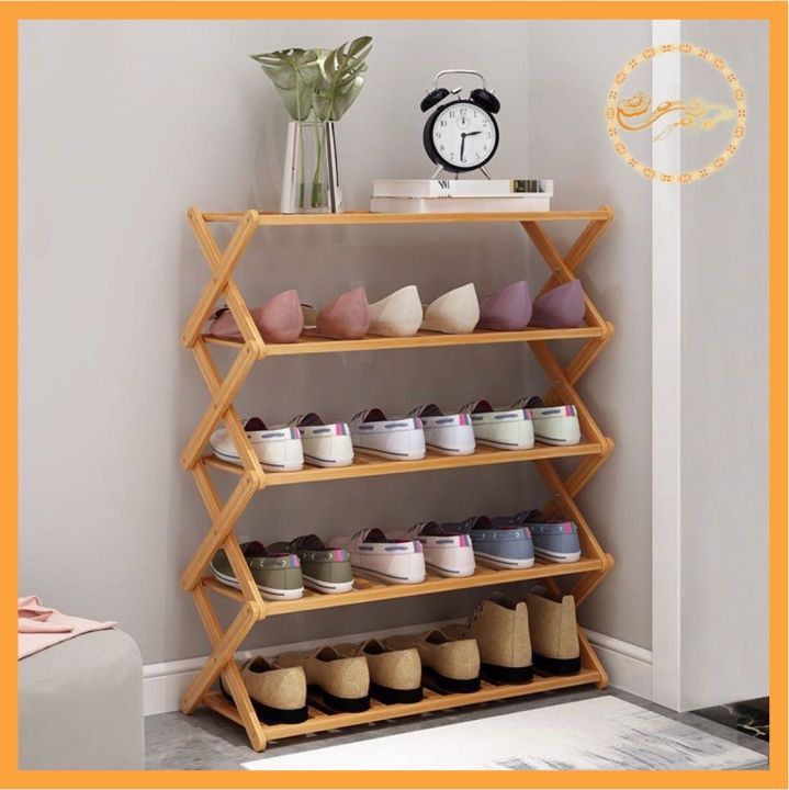 Wooden Shoe rack organizer 3/4/5/6 layers Bamboo Shoe storage rack ...