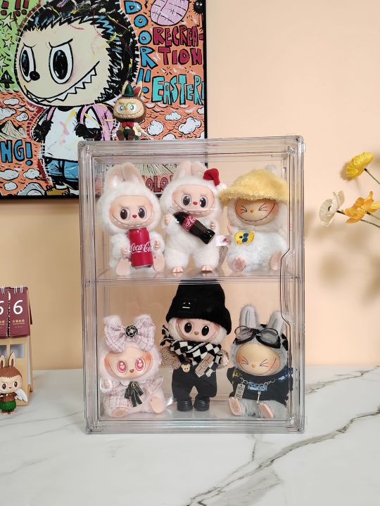 Labubu Doll Acrylic Display Case Protective Dust Cover Bubble Mat Toys ...